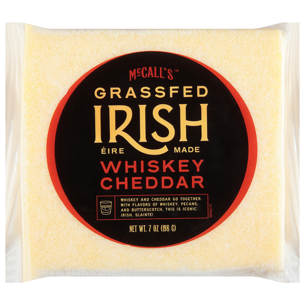 McCall's Grass Fed Cheese, Cheddar, Irish Whiskey 7oz Irish Snacks and ...